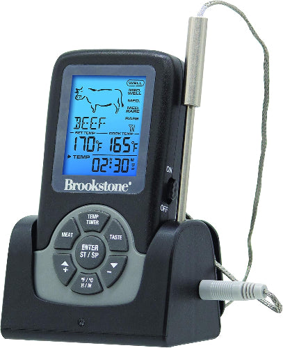 Brookstone Wireless Cooking Thermometer BS201, Remote Temperature Moni