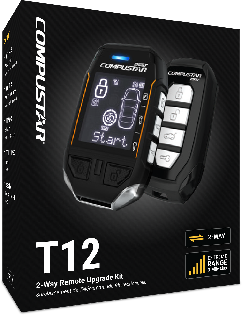 Compustar RF-2WT12-SS Prime T12 3-Mile Range, 2-Way Remote Kit