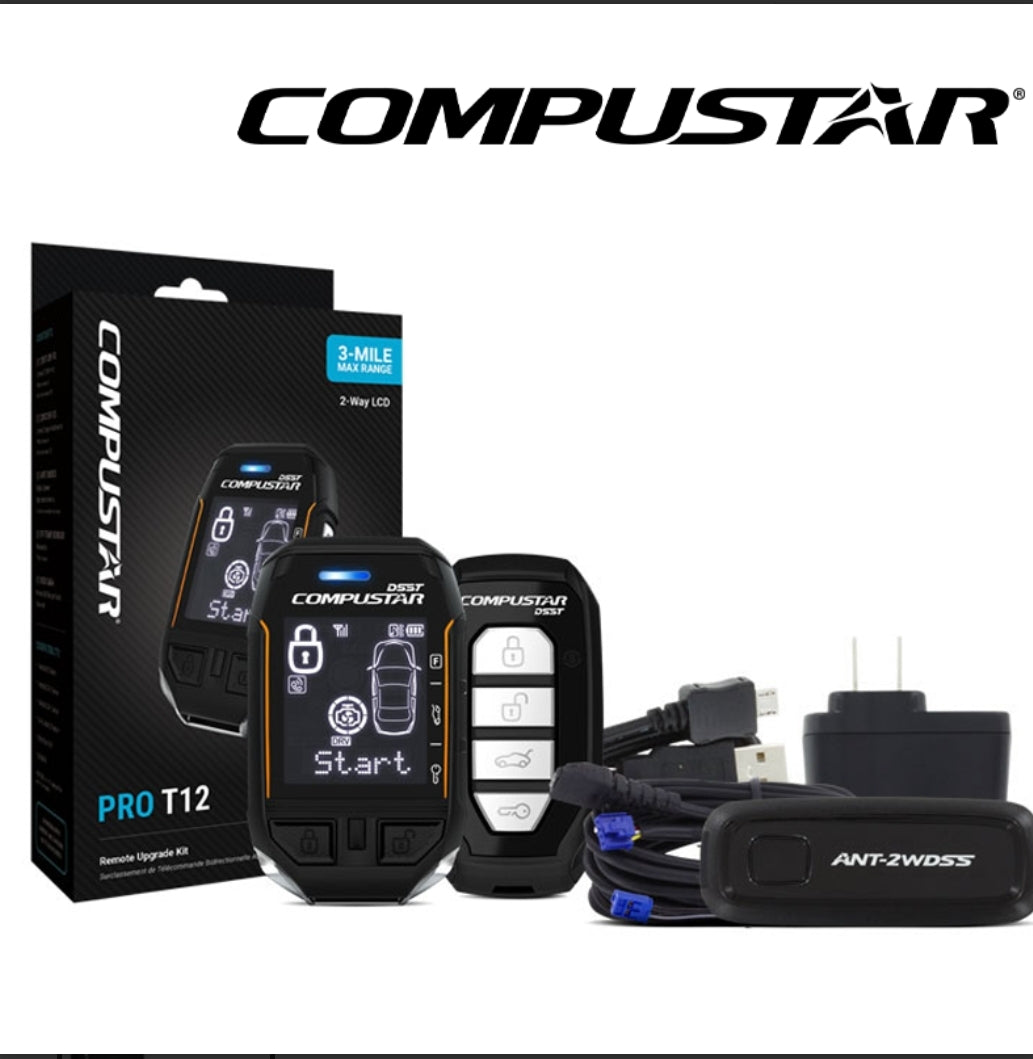 Compustar RF-2WT12-SS Prime T12 3-Mile Range, 2-Way Remote Kit